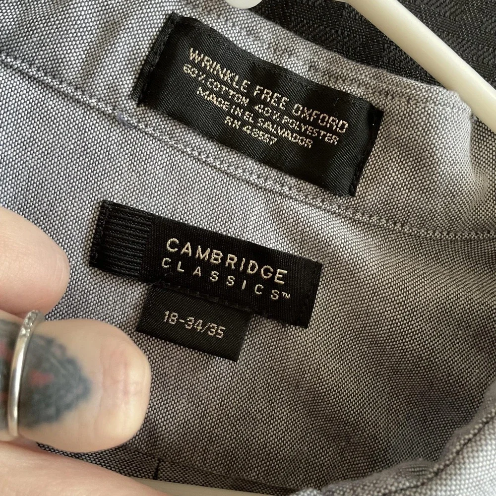 Cambridge Classics | Shirts | Cambridge Classics Shirt Mens 8 3435 Gray ...